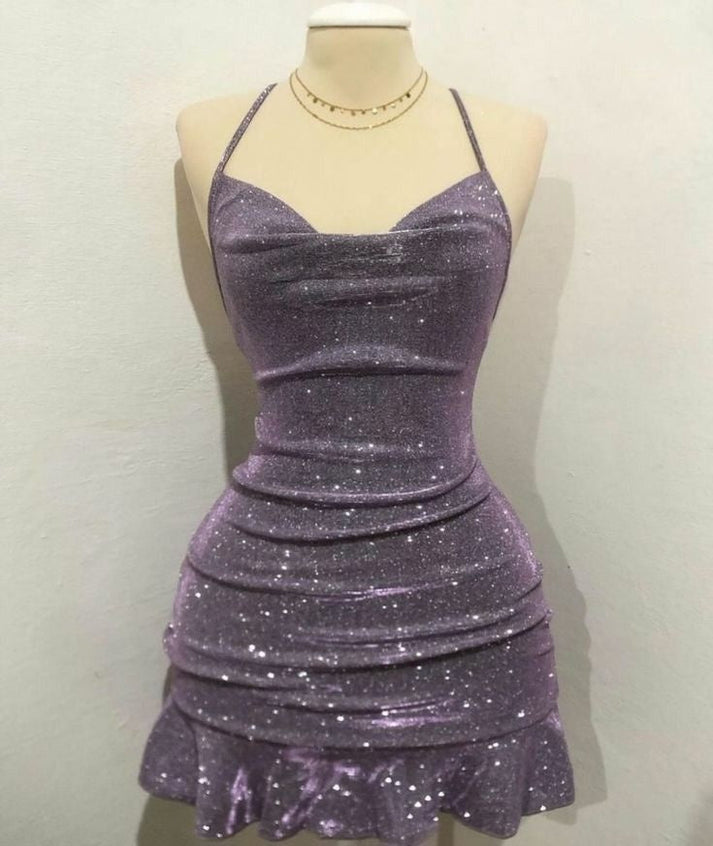 Sexy Sheath Halter Sequin Tight Grape Formal Homecoming Dresses 8th ...